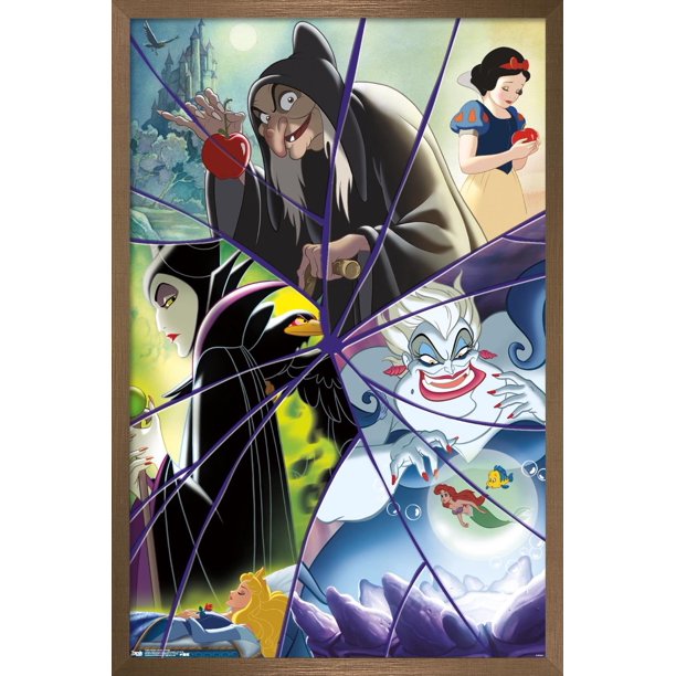 Disney Villains - Collage Wall Poster, 22.375" x 34", Framed - Walmart.com