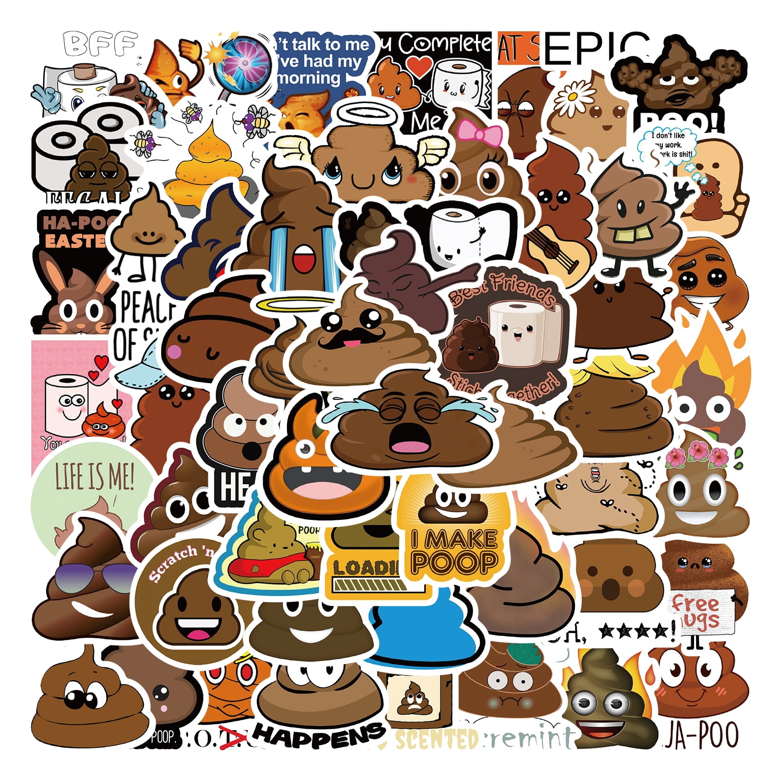 YOKSAS Funny Prank Poop Stickers, 60Pcs April Fool's Day Gag Gifts ...