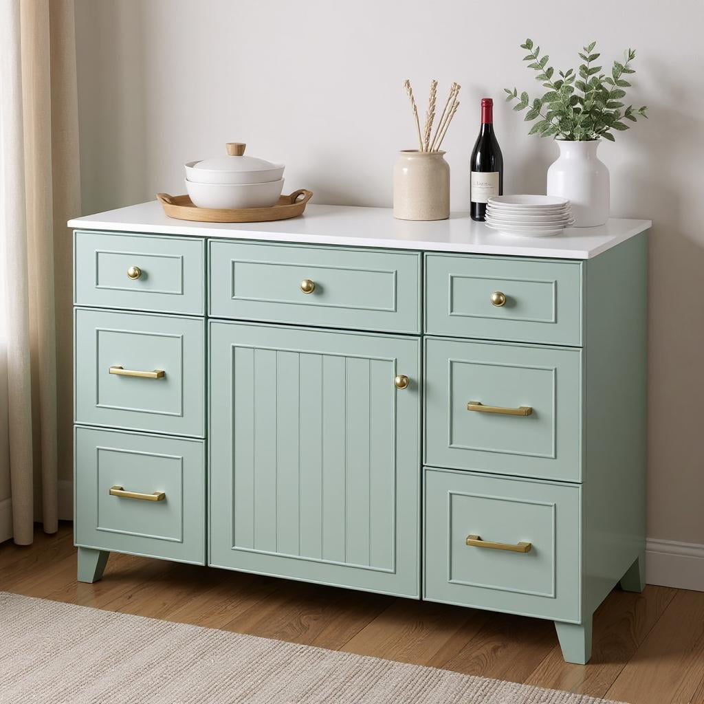 Click here for Homy Casa 36 In Moss Green Kitchen Sideboard With... prices