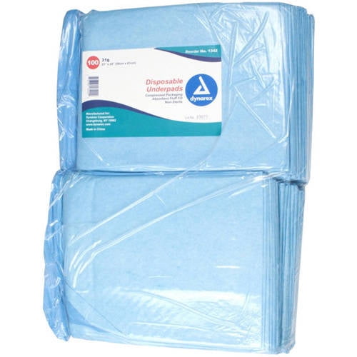 Dynarex Disposable Underpad Fluff 23 x 24" 1342 100 pads - Walmart.com