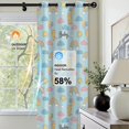 Cat and Rainbow Blue Pattern Blackout Curtains,Triple Weaved Fabric ...
