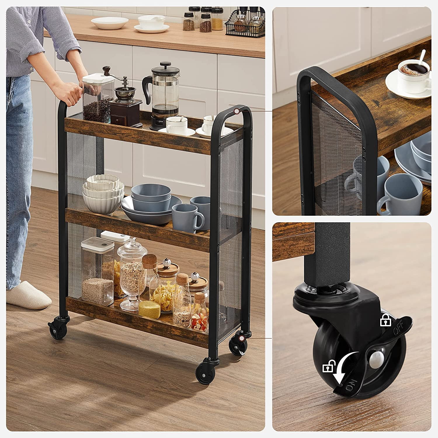 Barware Home & Living Rolling Storage Cart and Organizer Utility Cart ...