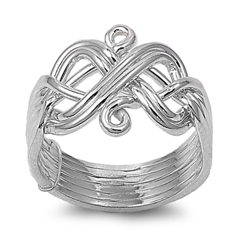 Sterling Silver Women's Infinity Knot Polished Heavy Ring ( Sizes 6 7 8 ...