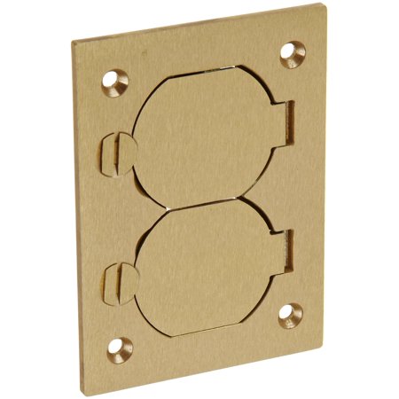 Hubbell Wiring Systems S3825 Brass Round Floor Box Rectangle Duplex ...
