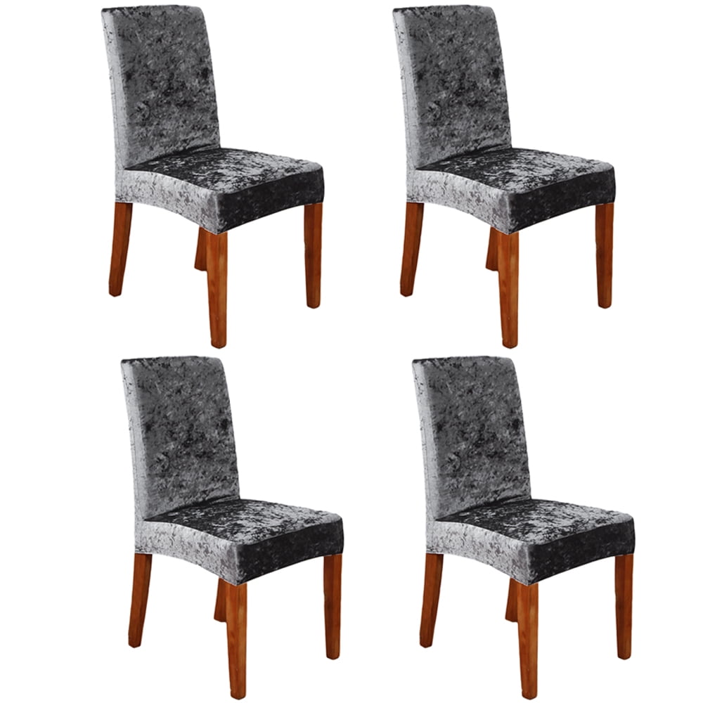 Decorative Velvet Plush Stretch Polyester Chair Covers Removable ...