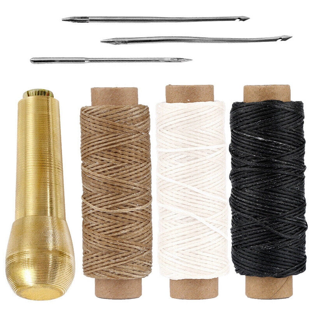Leather Sewing Waxed Thread Needles Awl Hand Tools Kit for Leather ...