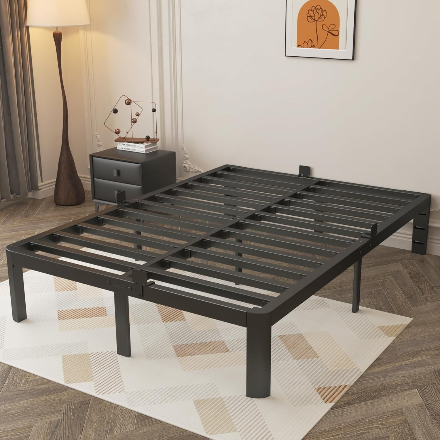 Click here for Jjyt Kososo 12 Inch King Bed Frame With Anti-Slip... prices