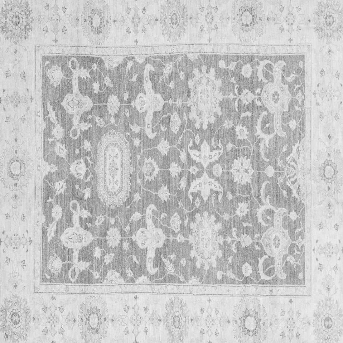 Ahgly Company Indoor Square Abstract Gray Modern Area Rugs, 4' Square ...