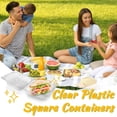 200 PCS Clear Plastic Square Hinged Containers,Disposable To Go ...