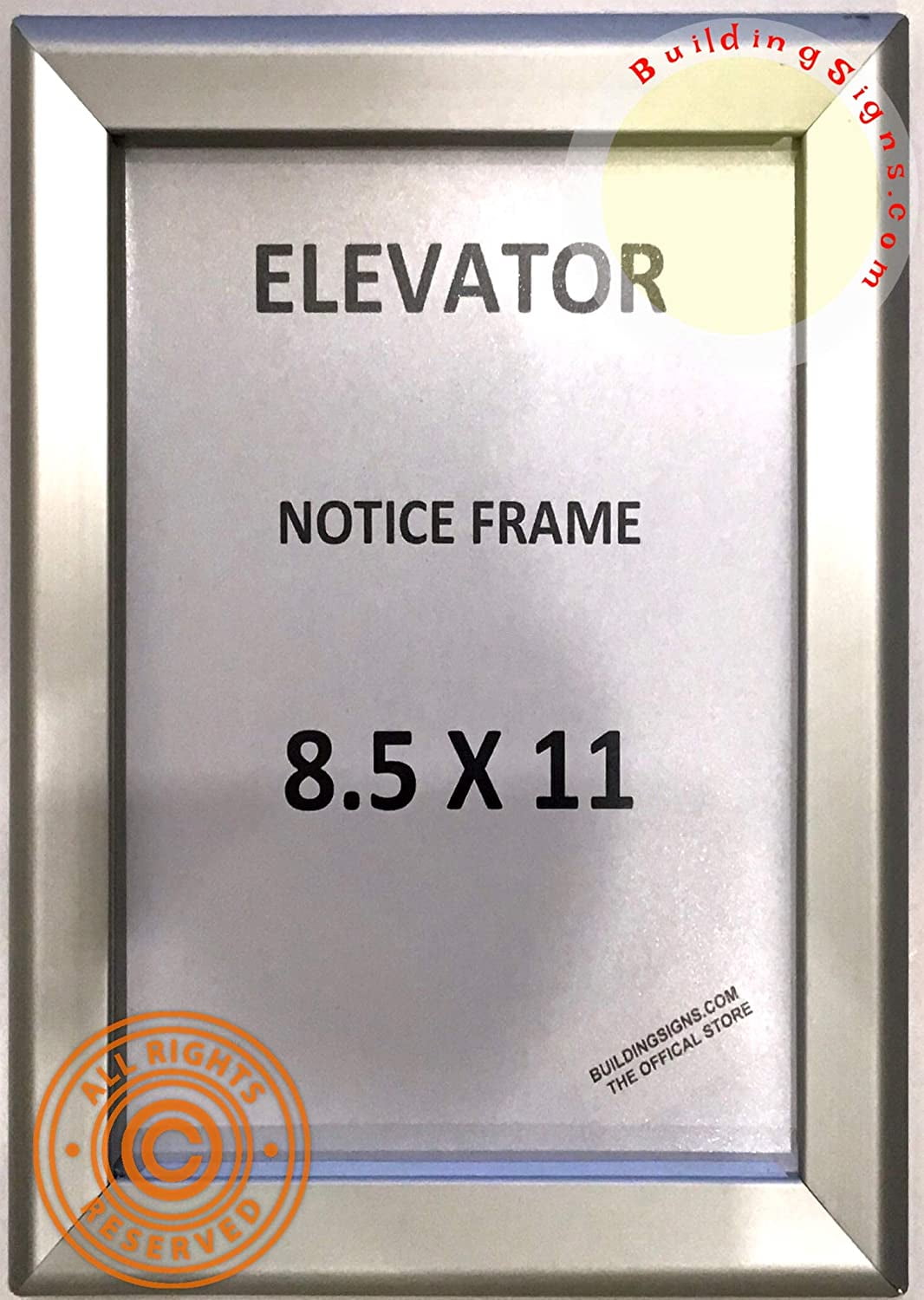 Elevator Notice Frame 8.5x11 (Silver, Heavy Duty - Aluminum) (ref-2201 ...