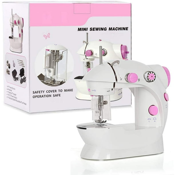 Mini Sewing Machine, Portable Adjustable 2-Speed Double Thread Sewing ...