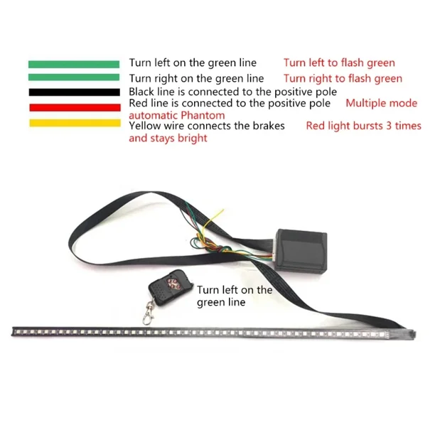 Colorful 48 LED Scanner Flashing Strip - Waterproof Knight Rider ...