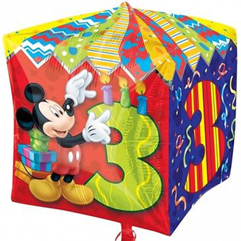Mickey Mouse 3rd Birthday Ultra Shape Cubez Balloon 15" - Walmart.com