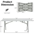 CL.HPAHKL 6ft Folding Table with Carry Handle, Sturdy Steel Frame, for ...