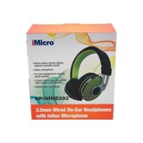 iMicro ME-892 Wired 3.5mm On-Ear Headphone w/ Inline Microphone ...