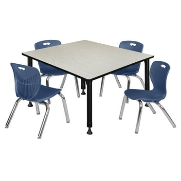 Regency Kee 48" Square Height Adjustable Mobile Classroom Table - Maple ...