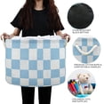 Collapsible 20" Round Storage Basket with Handles Laundry Hamper Open ...