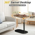 MONEHANE C-Shaped End Table, 360° Rotating Adjustable Height Couch Side ...