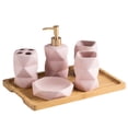 5 Pcs Bathroom Accessories Ceramic Bath Accessory Complete Set Luxury ...