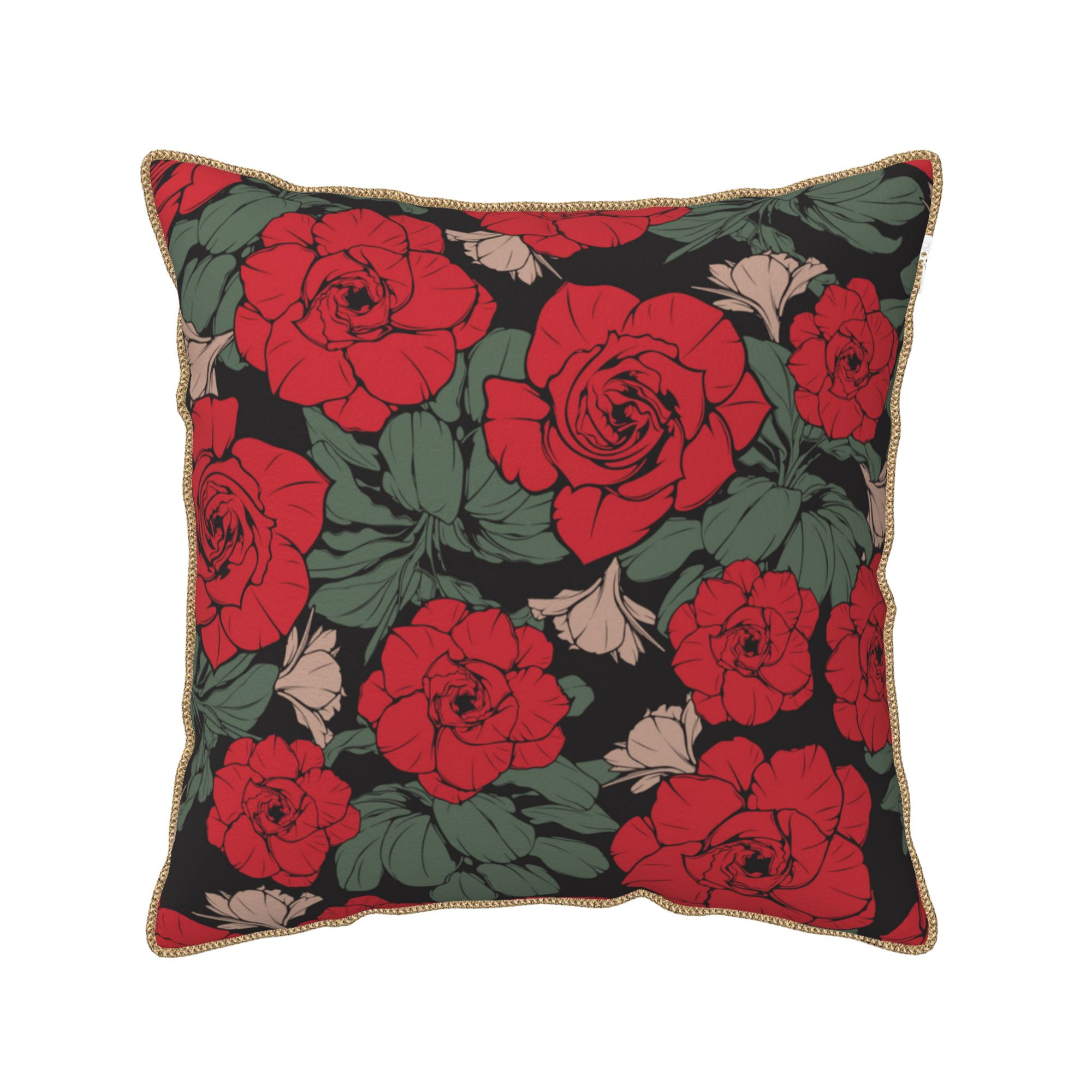 ZNDUO Red Beautiful Roses Pattern Throw Pillows for Couch-Indoor ...