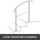 Free Shipping! VEVOR 3-Step Transitional Handrail Fits 1 or 3 Steps ...