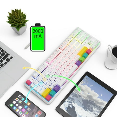 K870T Bluetooth Dual-mode Mechanical Keyboard RGB Gaming Mechanical 87 ...