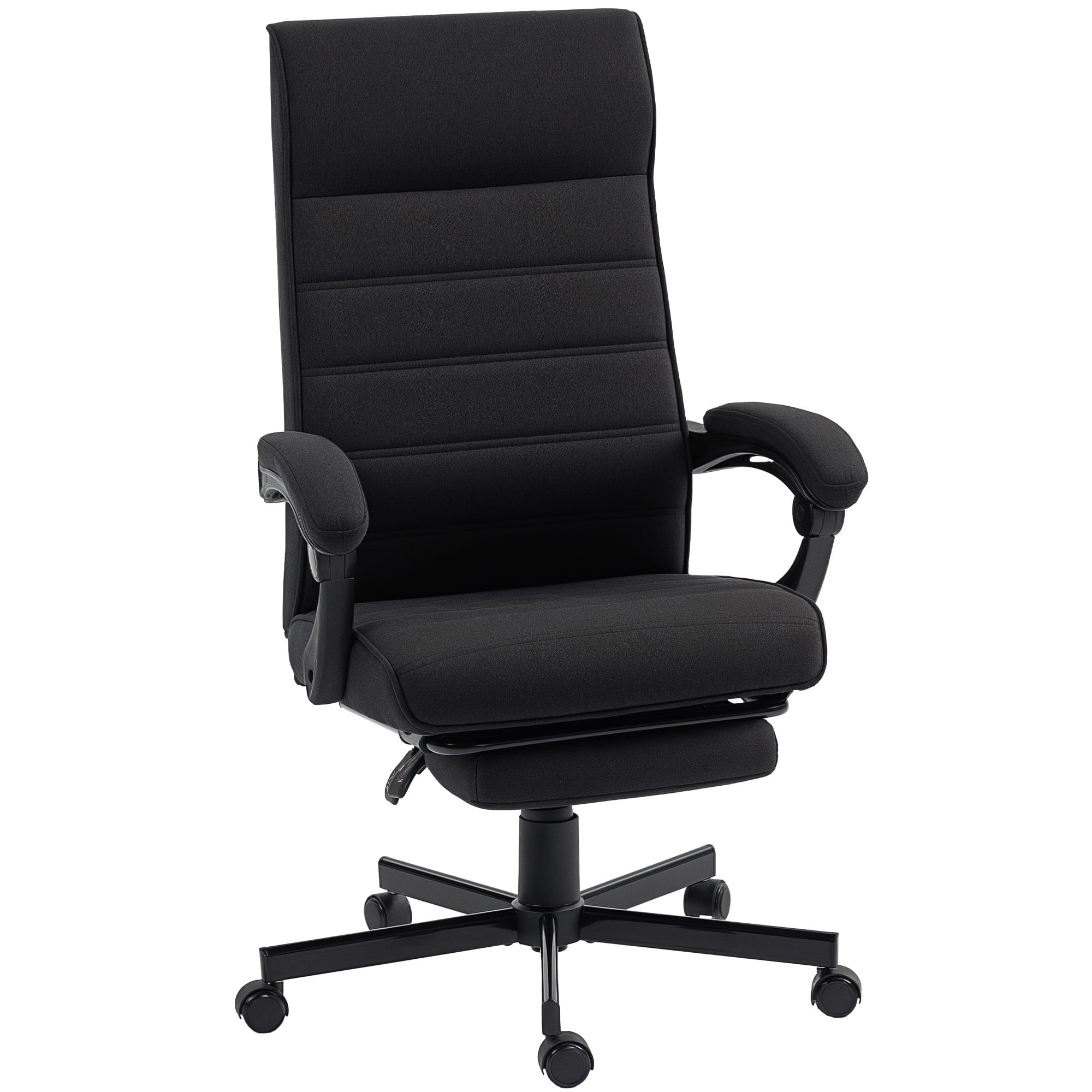 Vinsetto High-Back Office Chair Linen Computer Desk Chair Black ...