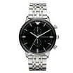 Emporio Armani Men's Stainless Steel Chronograph Watch, Black Dial ...