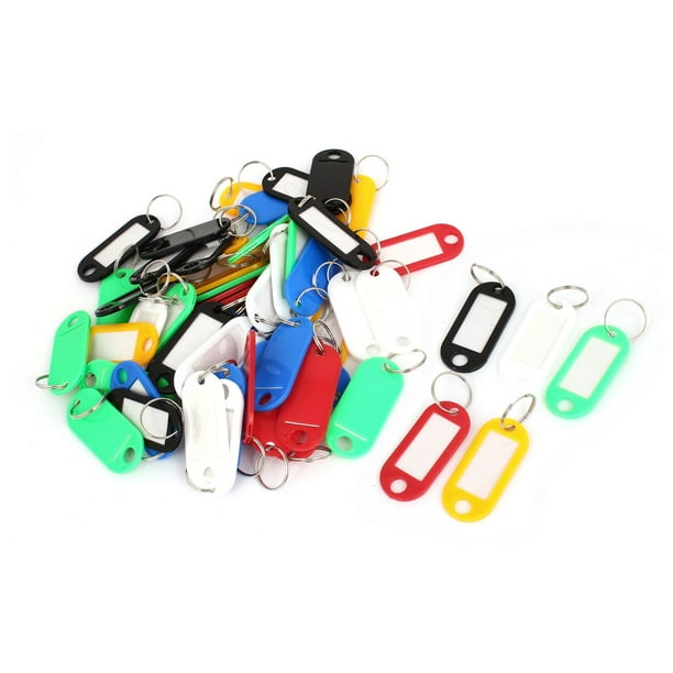 Assorted Color Plastic Key Fobs Luggage ID Label Tag Keyring Keychain ...