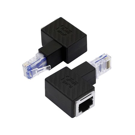 Cat5e/Cat6 RJ45 Ethernet Adapter，2Pack 90 Degree Ethernet RJ45 / 8P8C ...