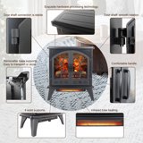 Innoflame 24" Electric Fireplace Stove with 3-Sided View, 1500W,Black ...