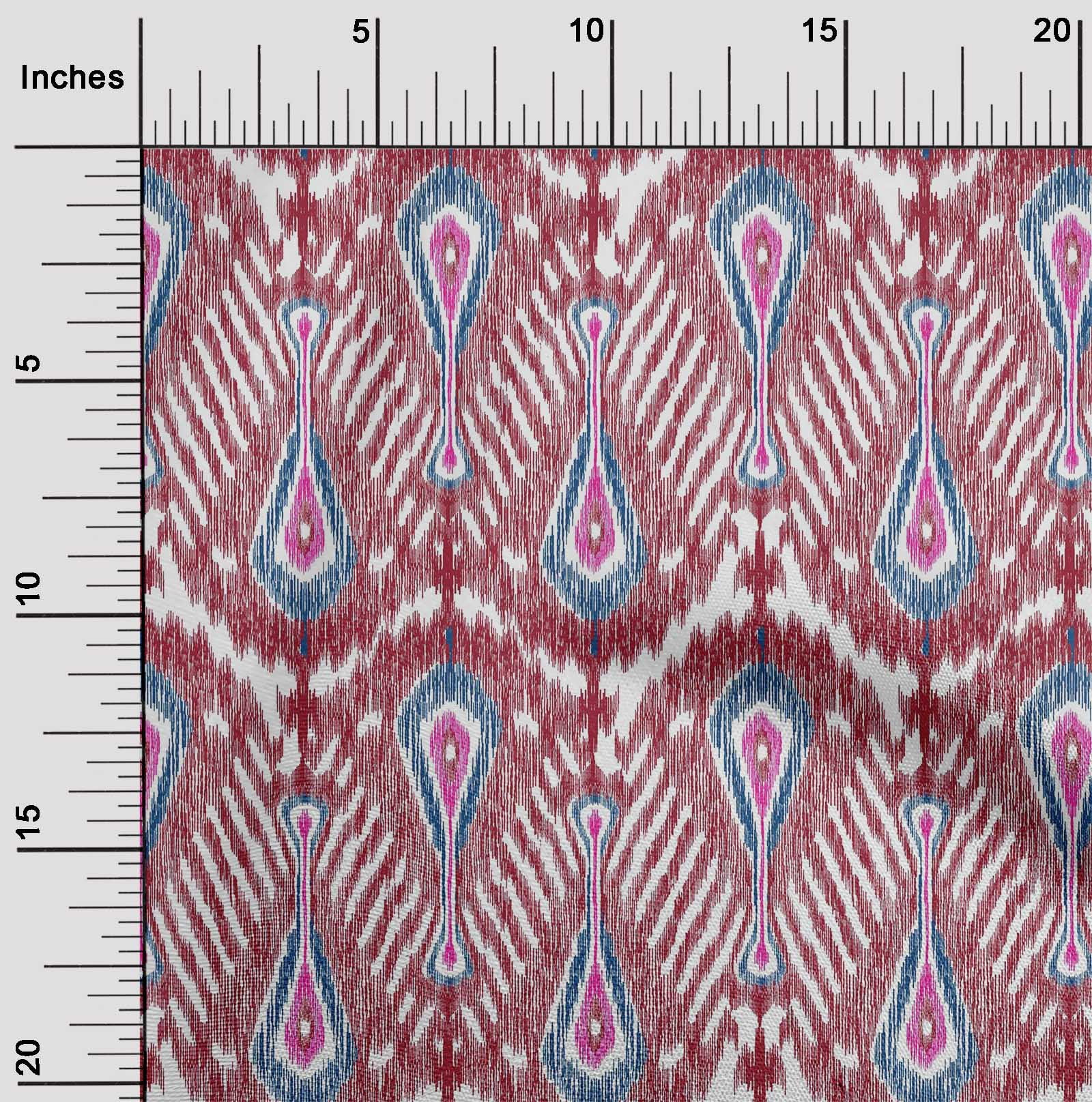 oneOone Viscose Chiffon Fabric Big Motif Ikat Print Fabric By The Yard ...