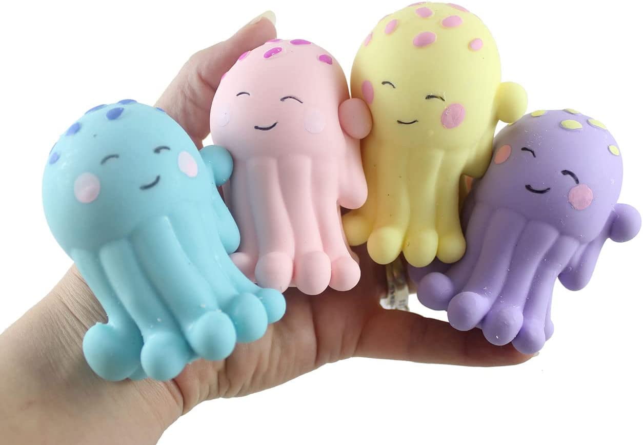 Set of All 4 Color Jellyfish Soft Cream Doh Filled Stress Ball ...