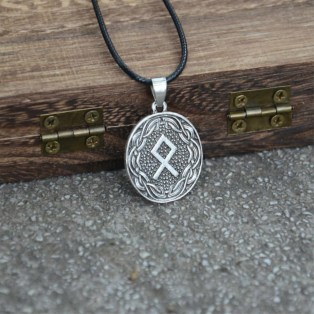 Runic Runes Othila Amulet Viking Raven On Back Mens Womens Necklaces ...