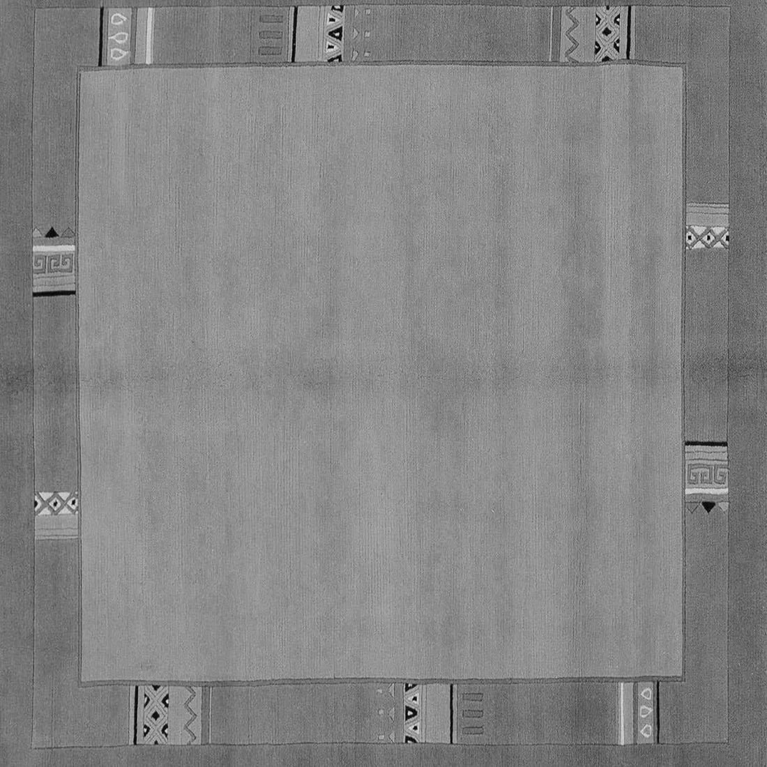 Ahgly Company Indoor Square Abstract Gray Modern Area Rugs, 4' Square ...