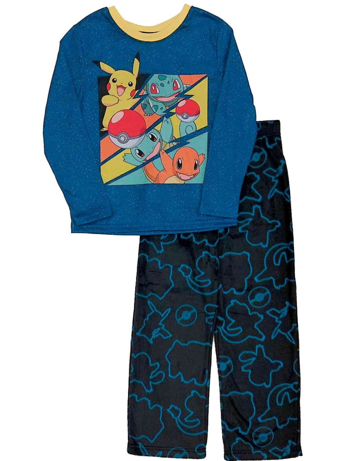 Boys Blue Pokemon Pajamas Pikachu Pikachu Squirtle Charmander Sleep Set ...