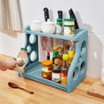 Qaailabf Double-Tier Kitchen Shelf - Multi-Purpose Spice Rack | Knife ...