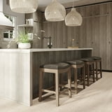 Maven Lane Adrien Counter Stool, Reclaimed Oak, Ronan Stone Vegan ...