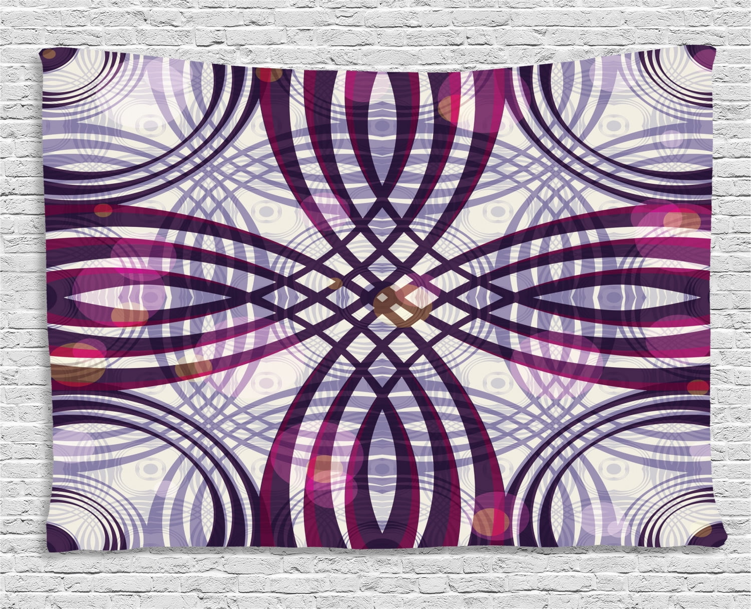 Art Nouveau Tapestry, Geometric Groovy Curved Trippy Lines Vintage ...