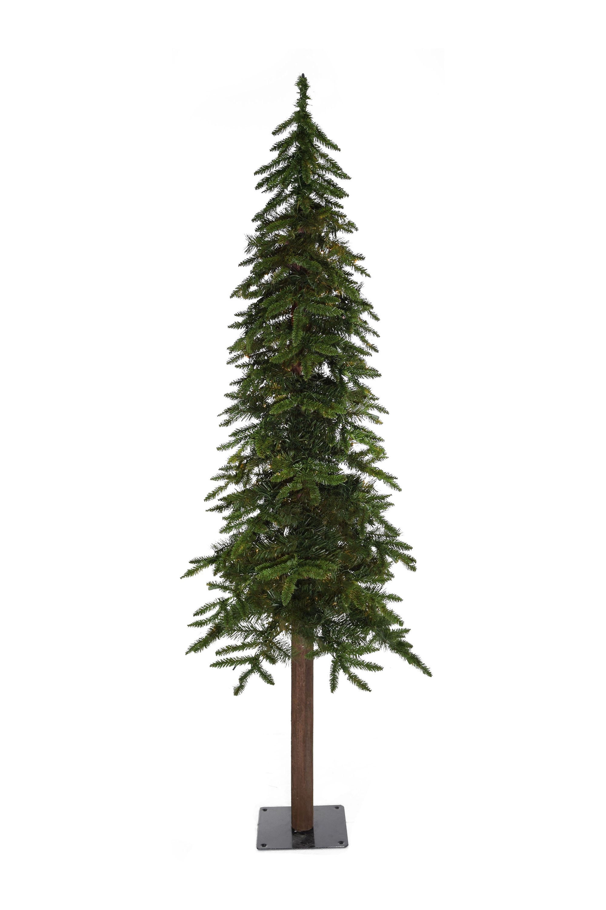 6' Natural Alpine Tree, Diameter 32", 482 tips, Square Metal Base ...