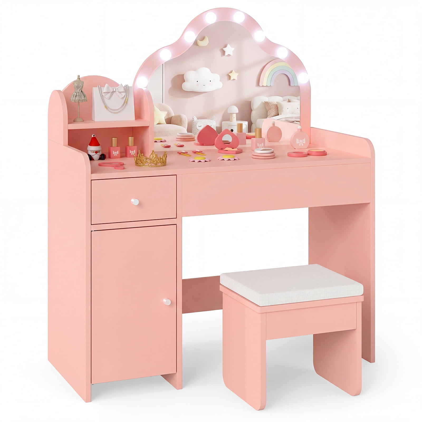 Click here for Gymax Kids Vanity Set Princess Pretend Play Makeup... prices