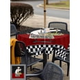 Abstract Square Outdoor Tablecloth with Umbrella Hole Cartoon Style ...
