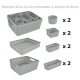 Simplify 10 Pack Plastic Organizing Storage Basket Set, Grey - Walmart.com