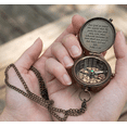 Antique Brass Pocket Compass with John 3:16 Bible Verse Engraved in ...
