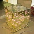 3D Cube Mirrored Tulips Night Light Kits 21Pieces Flower Handmade Night ...