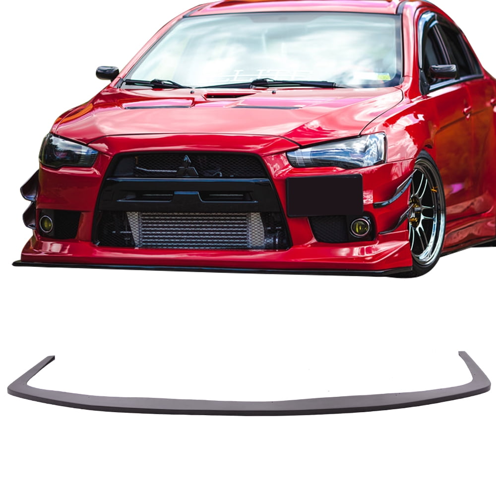 Ikon Motorsports Front Lip Splitter Fits 08-15 Mitsubishi Lancer EVO x ...