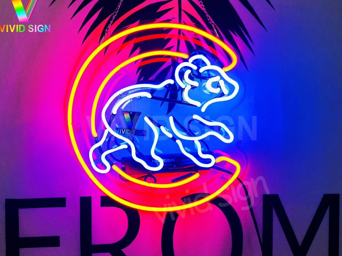 Queen Sense 17" For Chicagos Sports Team Cubs Walking Bear Neon Sign ...