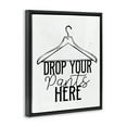 Drop Pants Here with Hanger Black Framed Floater Canvas Wall Art ...