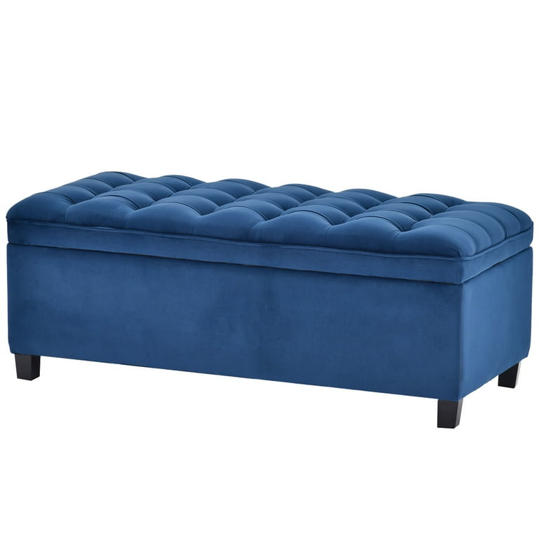 Noble House Mission Dark Teal Storage Ottoman Bench 11026, 48% OFF