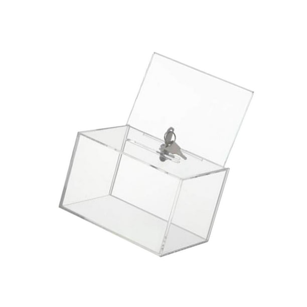 Clear Voting Box Container Raffle Ticket Box for Donation Case Donation ...